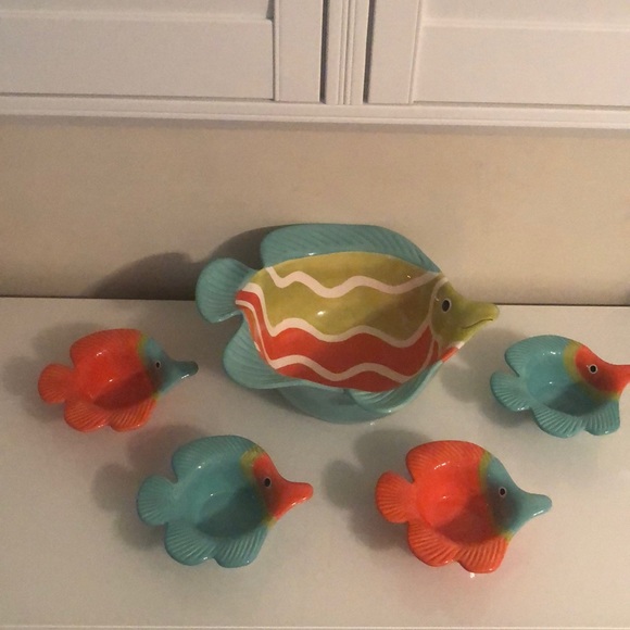 Dining | Fish 5 Pc Ceramic Serving Set | Poshmark